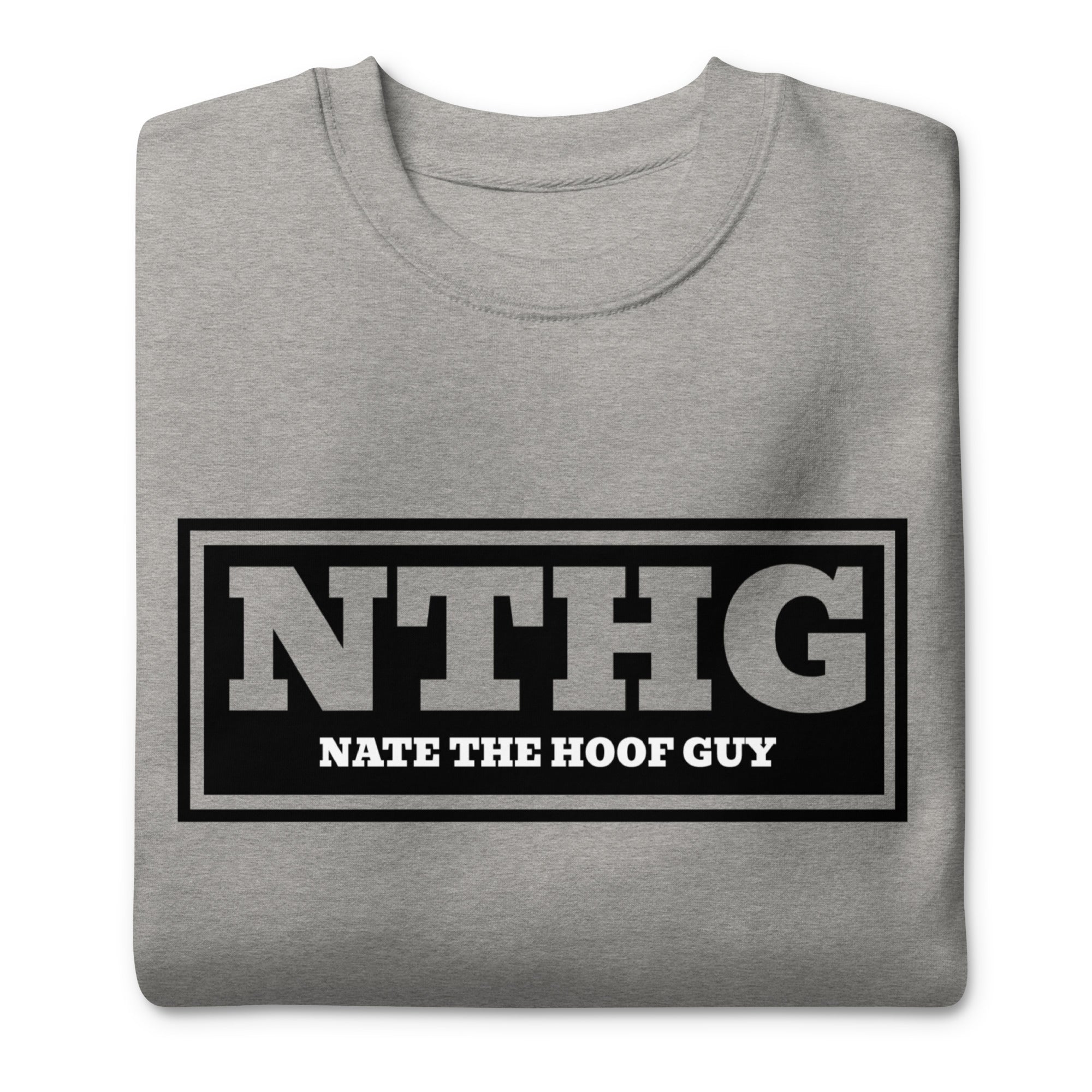 Unisex Premium Crewneck Sweatshirt - black logo – Nate the Hoof Guy